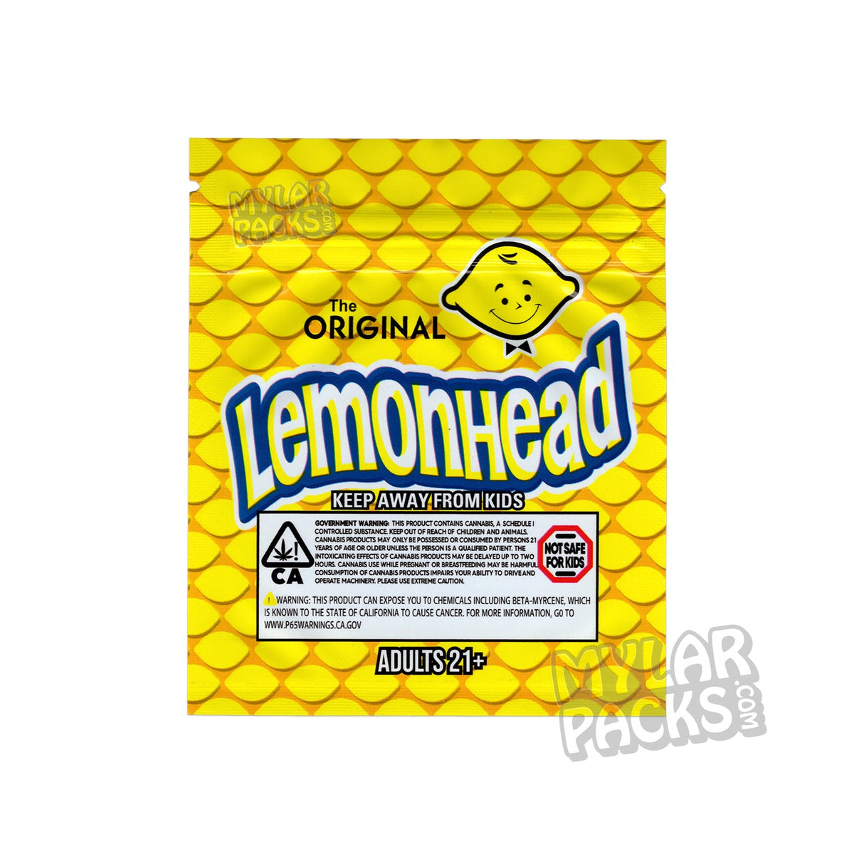 Lemonhead Original Candy 1000mg Empty Edibles Mylar Packaging Bags ...